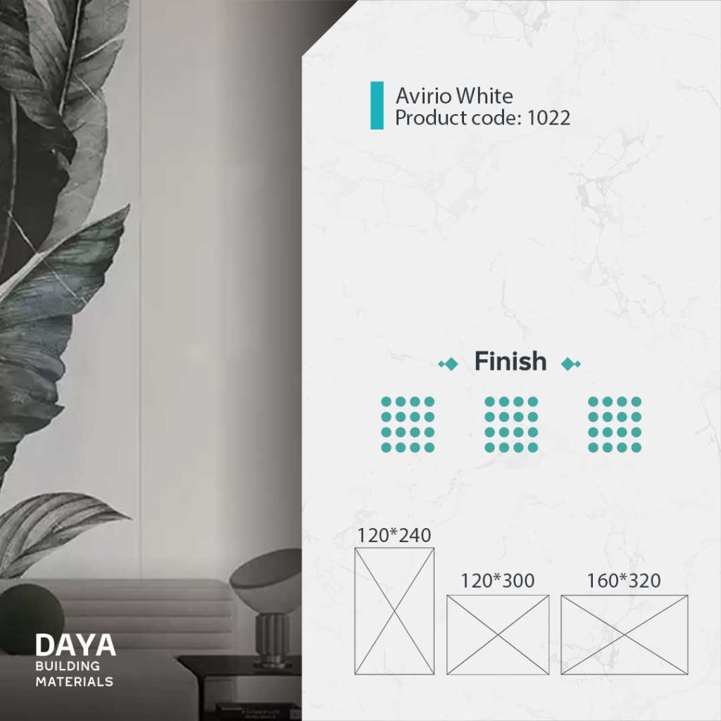 Avirio White Porcelain Slab Ceramic - DAYA