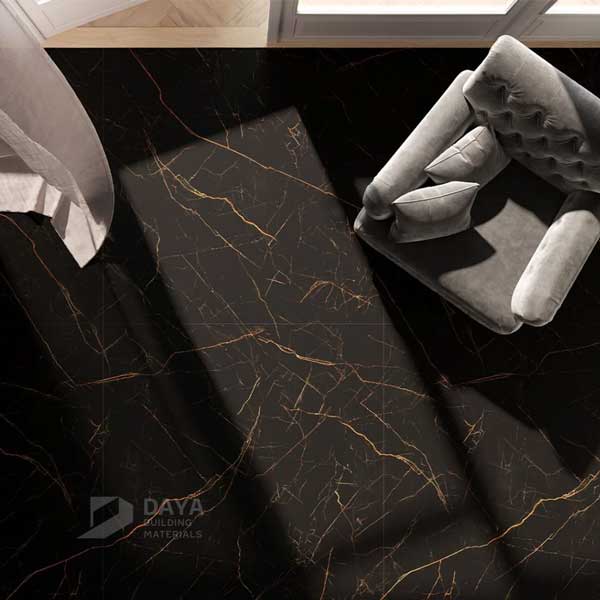 Golden Black Porcelain Tile Ceramic - DAYA